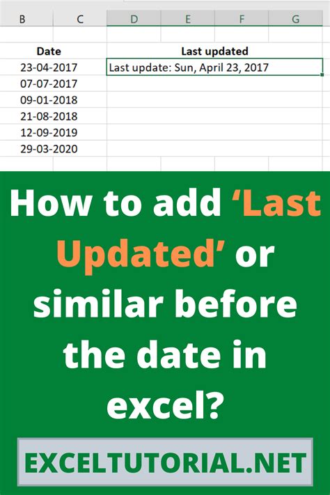 Article Have Excel Update Date Automatically