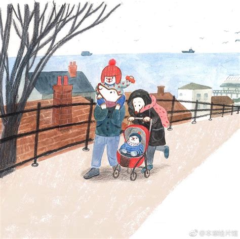 插画家ya Ling Huang笔下描绘的和家人在一起的幸福生活 ️ Ins
