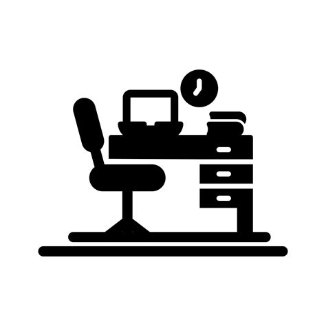 Office Desk Vector Icon 14734914 Vector Art At Vecteezy