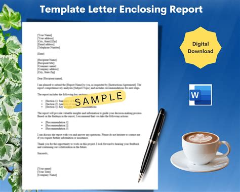 Professional Report Enclosure Letter Template Editable Microsoft Word Template Enclosing