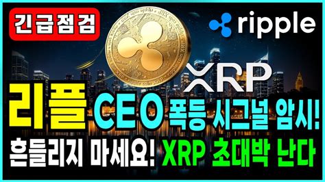 리플 Xrp 전망⭐초대박 리플의 대혁명 폭등 시그널 나왔다 절대 흔들리지 마세요 리플 리플전망 리플xrp Youtube