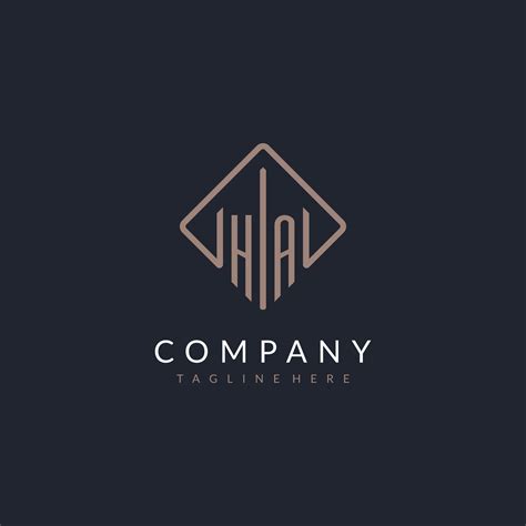 Ha Initial Logo With Curved Rectangle Style Design 27582594 Vector Art