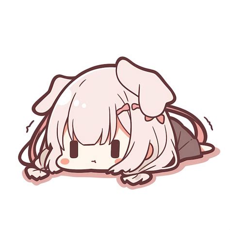 Premium Ai Image Minimal Japanese Kawaii Sleepy Lazy Girl Chibi Anime