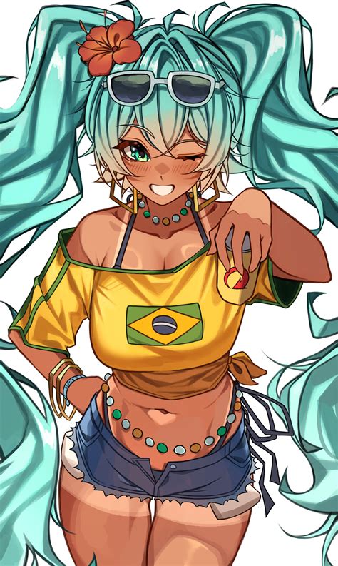 Hatsune Miku And Brazilian Miku Vocaloid And 1 More Drawn By Marck