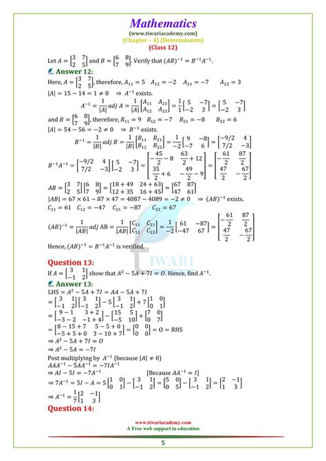 Ncert Solutions For Class 12 Maths Chapter 4 Exercise 4 5 In Pdf Form Class 12 Maths Math
