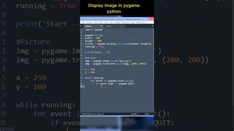 Pygame Display Image In Pygame Python Pygame Python Tutorial Python Pygame Youtube