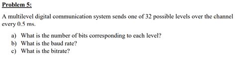 Solved Problem 5 A Multilevel Digital Communication System
