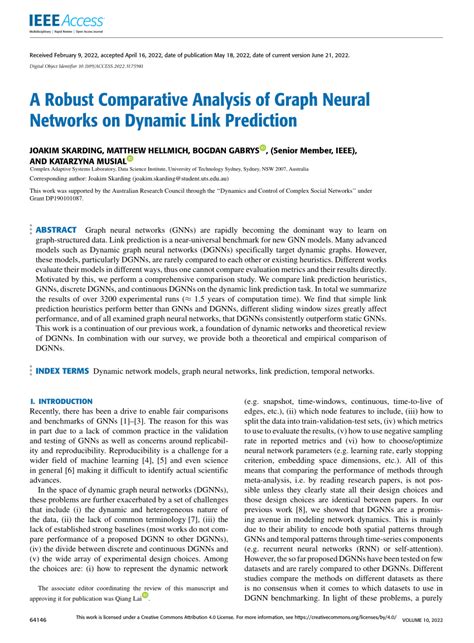 Pdf A Robust Comparative Analysis Of Graph Neural Networks On Dynamic Link Prediction