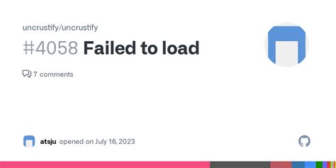Failed To Load · Issue 4058 · Uncrustifyuncrustify · Github