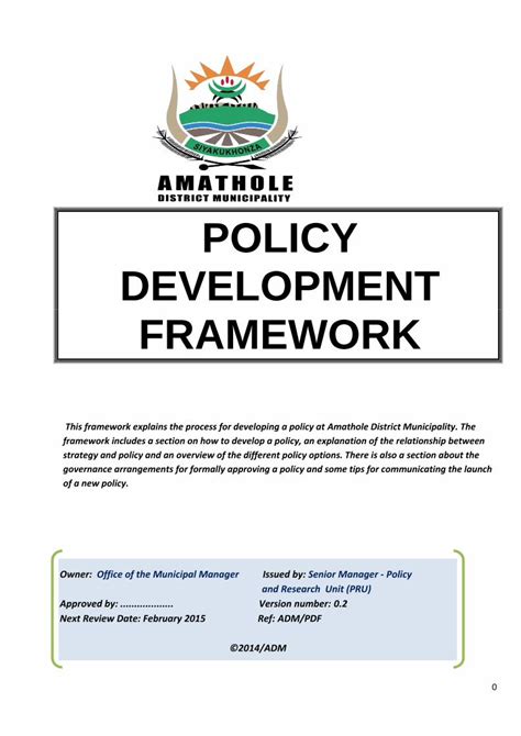Pdf Policy Development Framework Amathole0 Policy Development