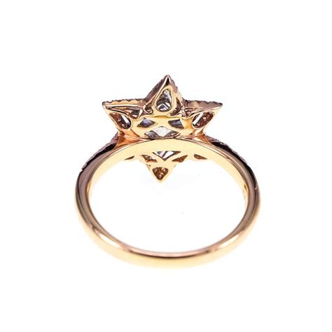 Star Shaped Diamond And Pink Diamond Combination Bridal Engagement Ring