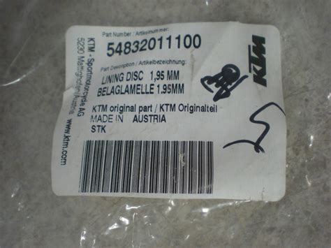 Nos Oem Ktm Lining Disc 195mm 2013 22 300xc 54832011100 Ebay