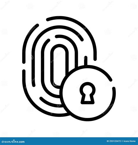 Fingerprint Cyber Security Icon Digital Security Authentication Concept Stock Illustration