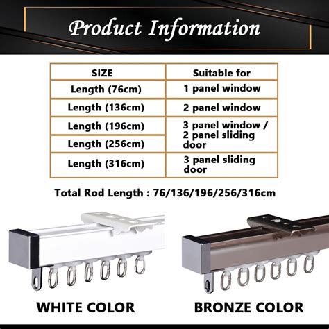 [full Set] Borong365 Aluminium Curtain Rail Rod Rel Langsir Curtain Track Besi Langsir 窗帘滑轨