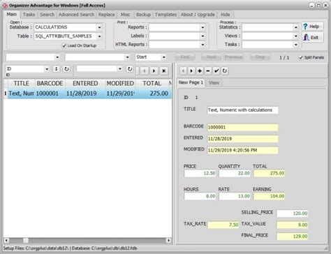 database designer for windows designer data field text numerical sql