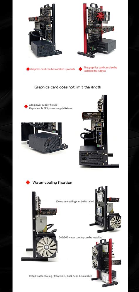 Mod Open Style Computer Case Frame Vertical Chassis Shelf Diy Desktop Gaming Gamer Cabinet Pc