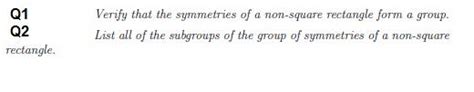 Solved Verify That The Symmetries Of A Non Square Rectangle