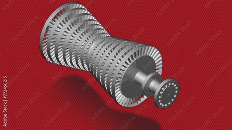 Steam Turbine Rotor Turbomachinery Illustration Showing A Double Flow Configuration With Impulse