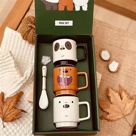 خرید و قیمت ماگ فانتزی خرس های کله فندقی مینیسو همراه جعبه کادویی از