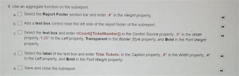 9 Use An Aggregate Function On The Subreport A