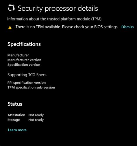 Troubleshoot At Times Windows Security Says There Is No TPM Available Please Check BIOS