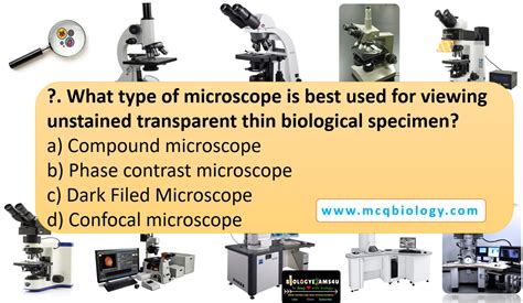 Multiple Choice On Types Of Microscope