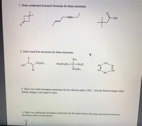 Solved 1 Draw Condensed Structural Formulas For These