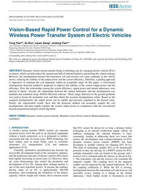 Pdf Vision Based Rapid Power Control For A Dynamic Wireless Power Transfer System Of Electric