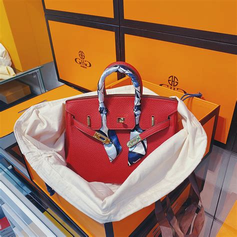 HANGUERCK大牌奢侈品铂金包大包包女手提斜挎包红色新娘结婚 虎窝淘