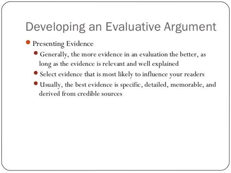 English 104 Arguments Of Evaluation