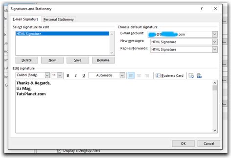 How To Create A New Signature In Outlook 2013 Tutsplanet