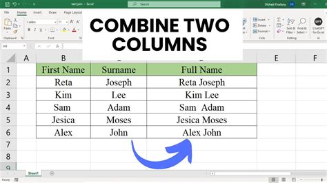 How To Merge Two Columns In Excel Youtube