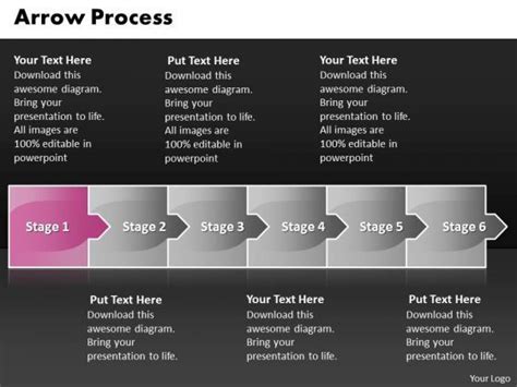 Process Ppt Template Arrow Stages Operations Management PowerPoint Design