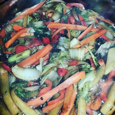 Vegetales Salteados Tipo Chino Bock Choi Chayotas Zanahorias