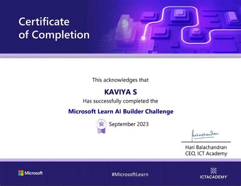 Kaviya S On Linkedin I Am Successfully Completed The Microsoft Learn Ai Builder Challenge