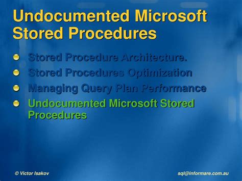 Ppt Sql Server Stored Procedures Architecture And Performance