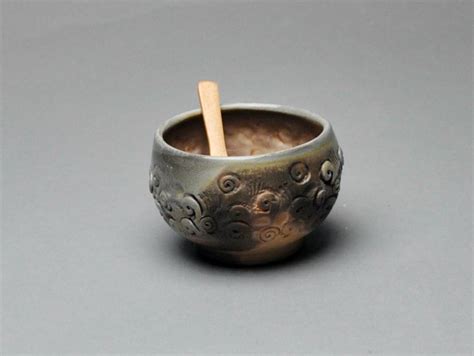 Wood Fired Salt Cellar Bowl With Wood Spoon Y 67 Housewarming T Etsy
