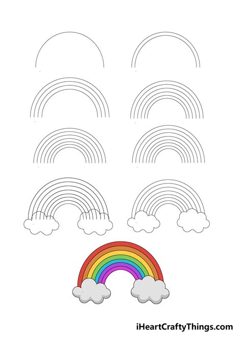 Rainbow Drawing How To Draw A Rainbow Step By Step