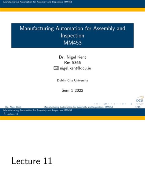 Lecture 11 Pdf Automation Machines