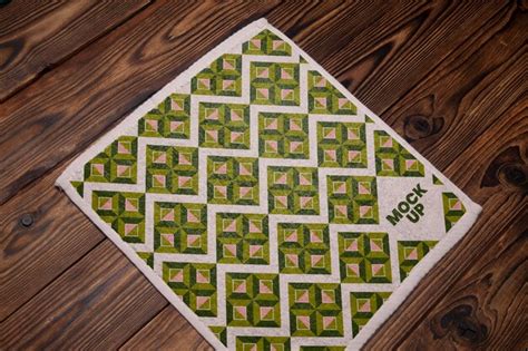 Premium Psd Fabric Square Sample Mockup