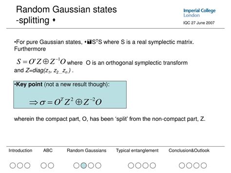 Ppt ‘ Typical Entanglement And Random States In The Continuous Variable Regime Powerpoint