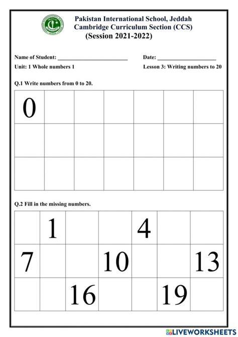 Writing Numbers To Worksheet Printable Worksheets