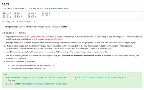 Solved ASCII In This Task You Are Required To Print A Part Chegg