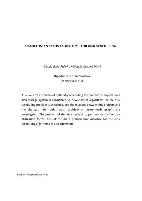 pdf hamiltonian paths algorithms for disk scheduling