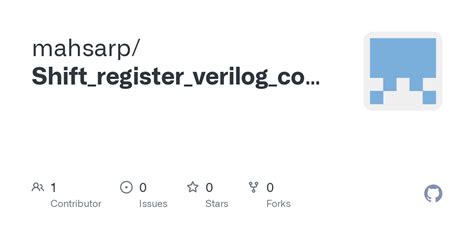 Github Mahsarp Shift Register Verilog Code