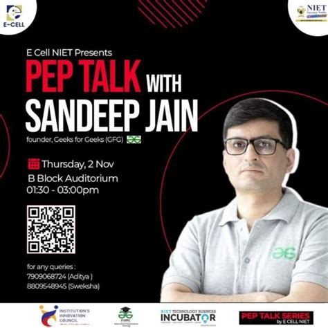 Pep Talk With Sandeep Sir Founder Of Geeksforgeeks At Niet College