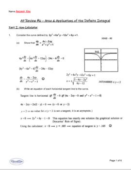 AP Calculus Review Area And Applications Of The Definite Integral