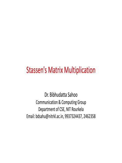 Strassen Matrix Multiplication Pdf Matrix Mathematics