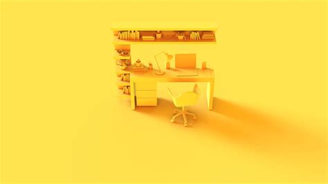 책장 식물 노트북 램프와 노란색 현대 아늑한 홈 오피스 설치 스피커 가냘픈에 대한 스톡 사진 및 기타 이미지 가냘픈 개념 개념과 주제 Istock