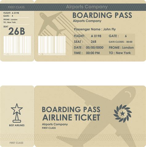 Download Vintage Airline Boarding Pass Design